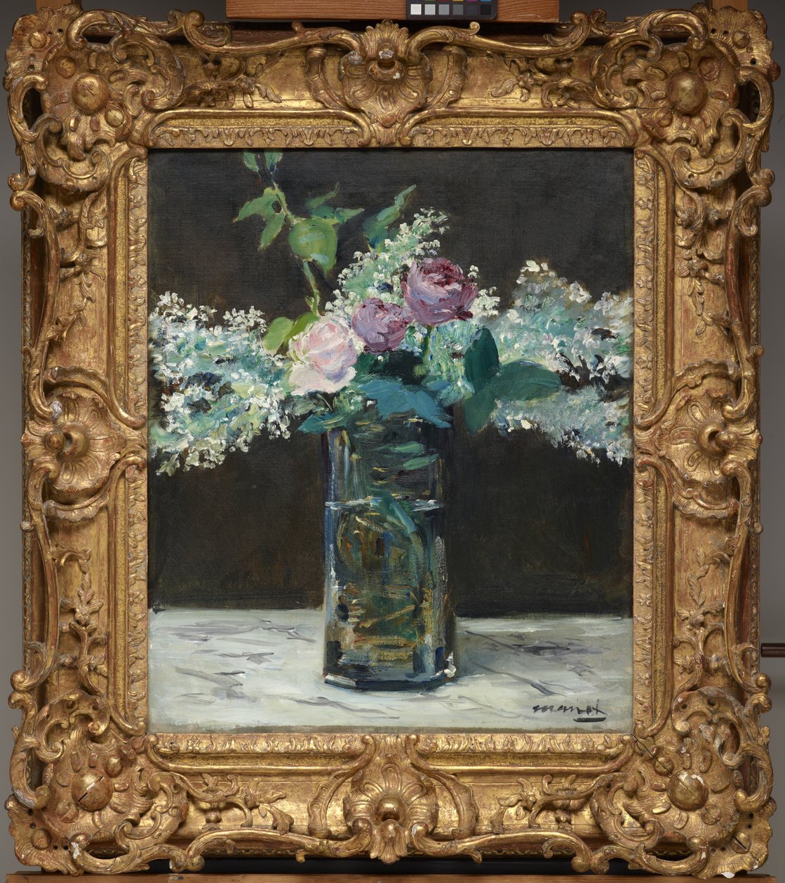 Vase of White Lilacs and Roses by Édouard Manet