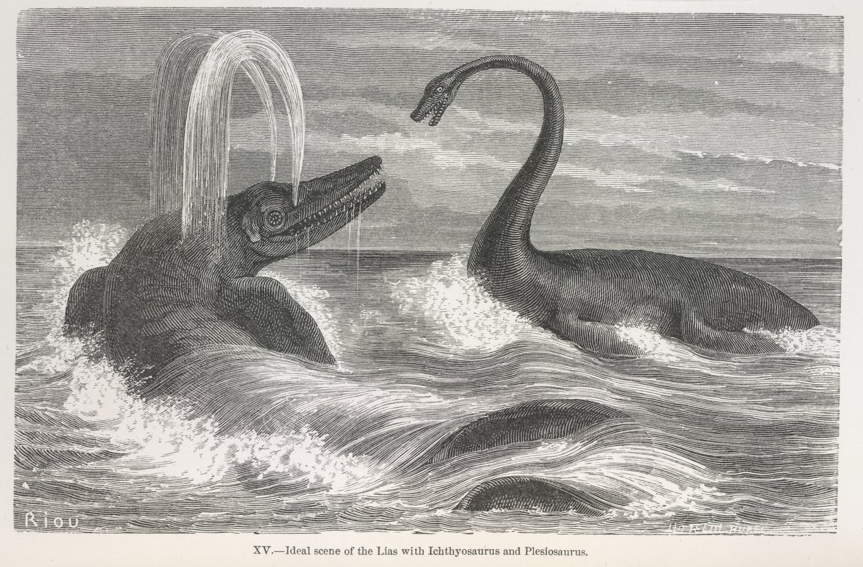 Ideal Scene of the Lias with Ichthyosaurus and Plesiosaurus