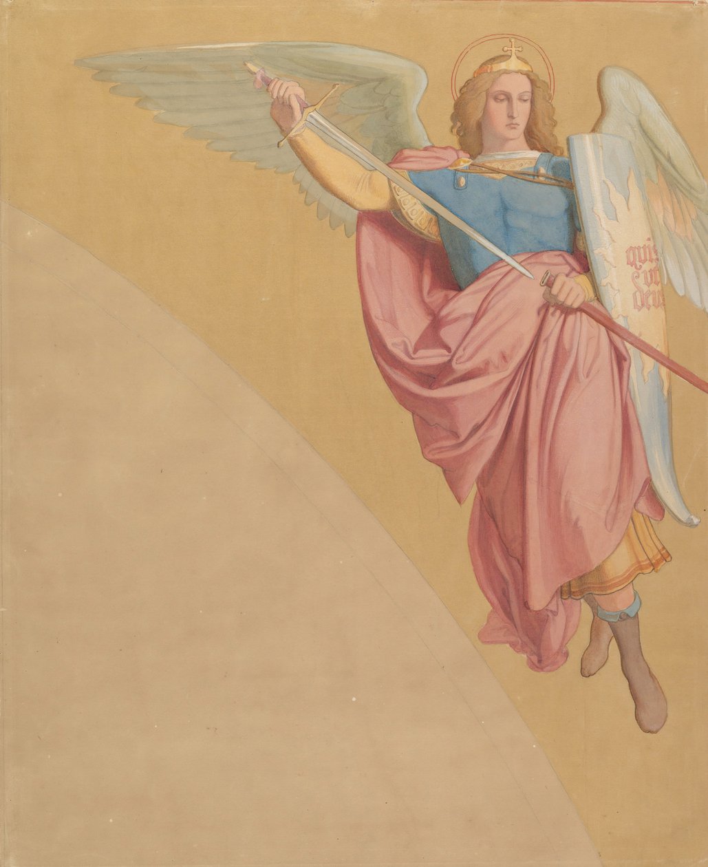 Archangel Drawing a Sword, 1825-86 by Eduard von Steinle