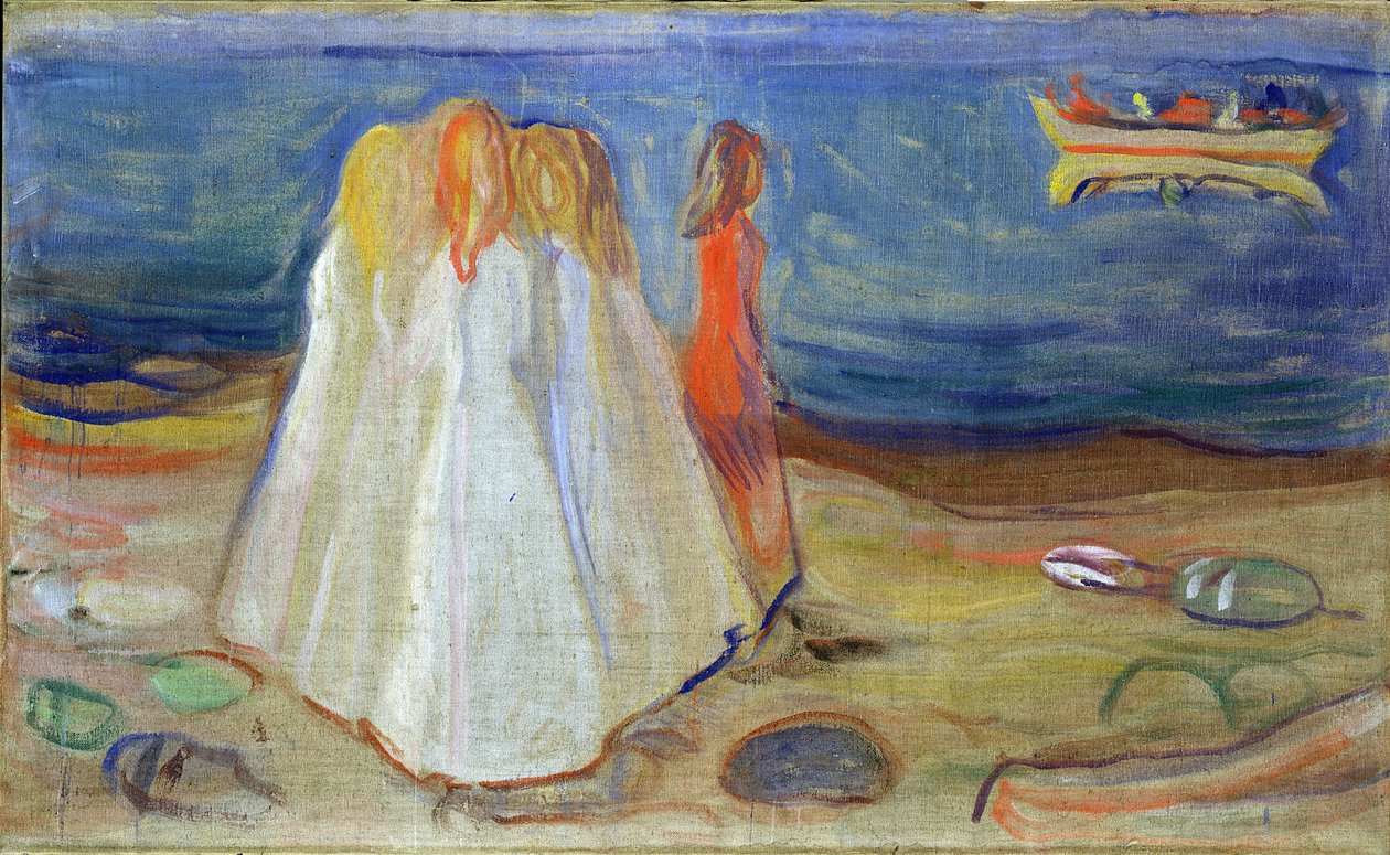 Girls at the Seaside, 1906 by Edvard Munch: Fine art print