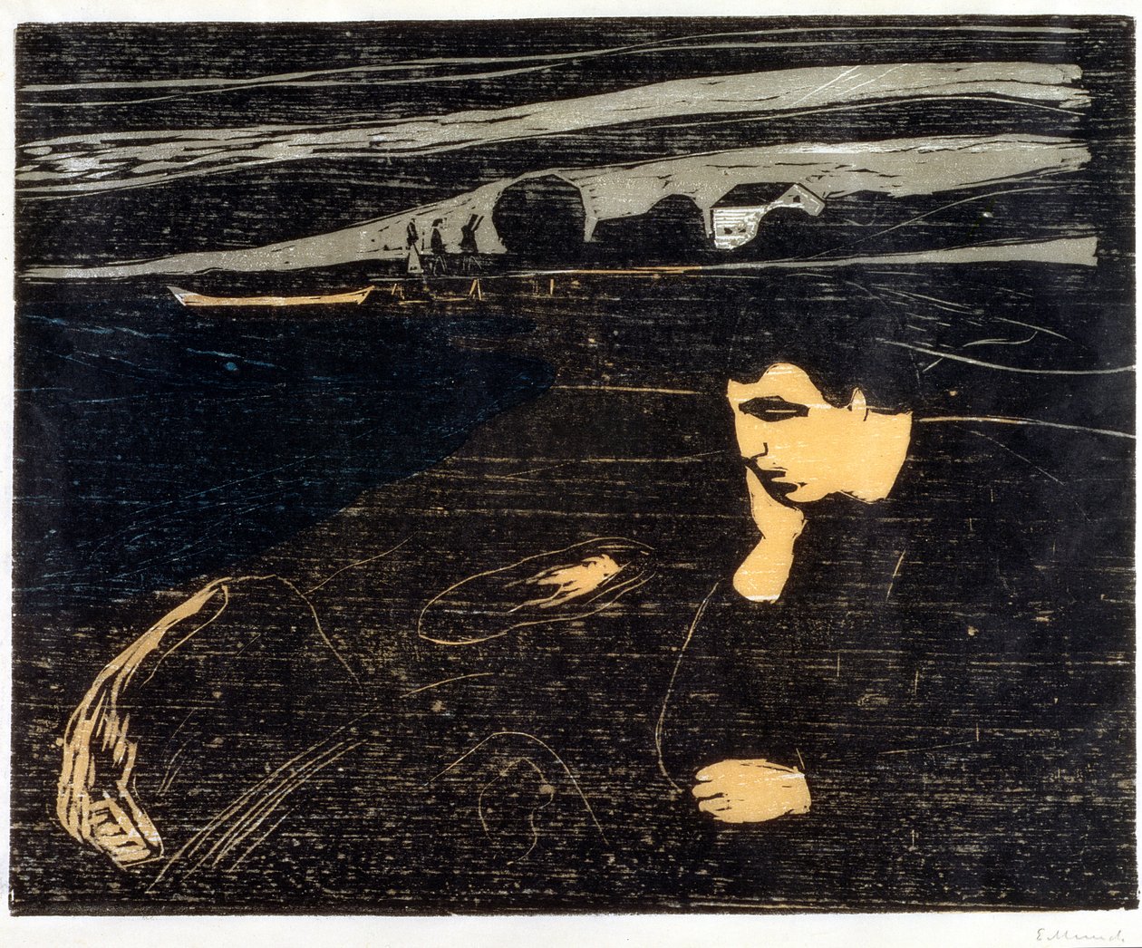 Evening, Melancholy: On the Beach by Edvard Munch