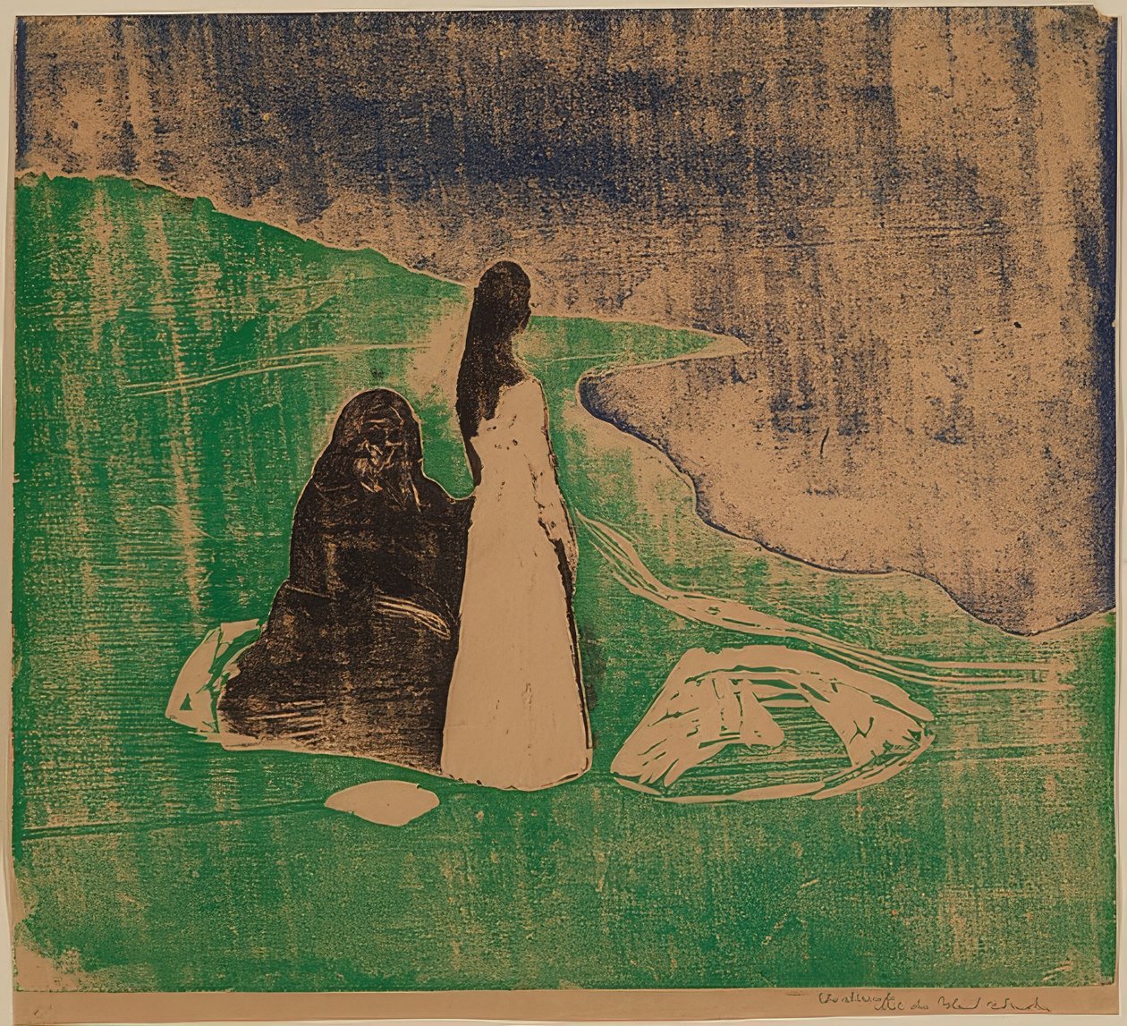 Women on the Seashore. 1898 by Edvard Munch