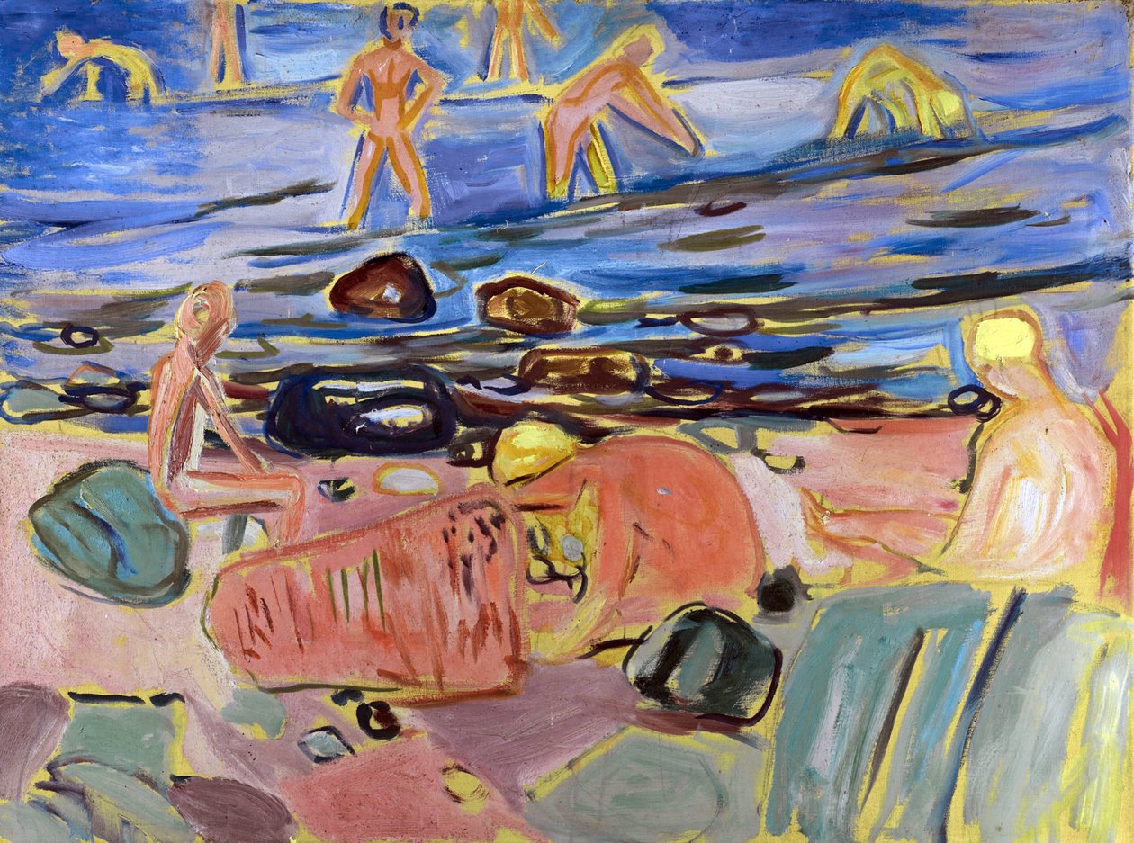 Boys Bathing by Edvard Munch: Premium art reproduction