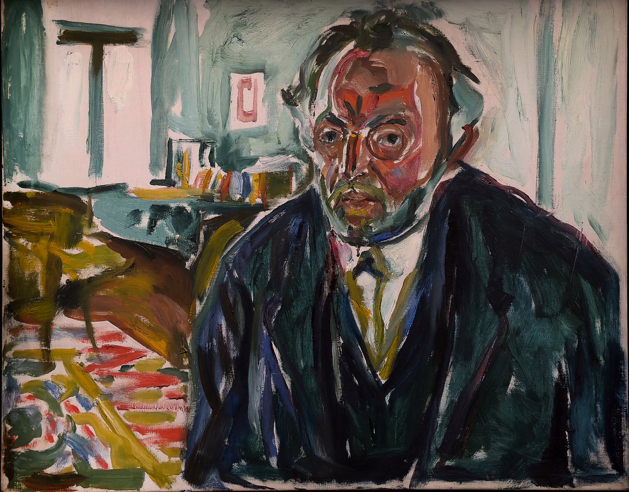 Self-portrait after the Spanish flu by Edvard Munch