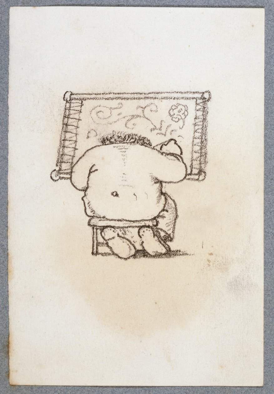 William Morris Working on a Tapestry, Viewed from Behind, from an Album ...
