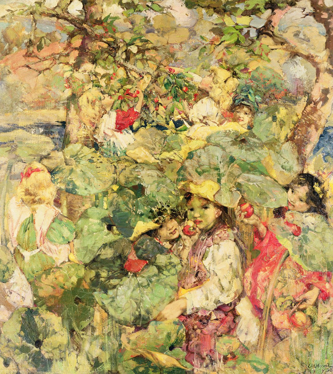 In the Orchard by Edward Atkinson Hornel: Fine art print