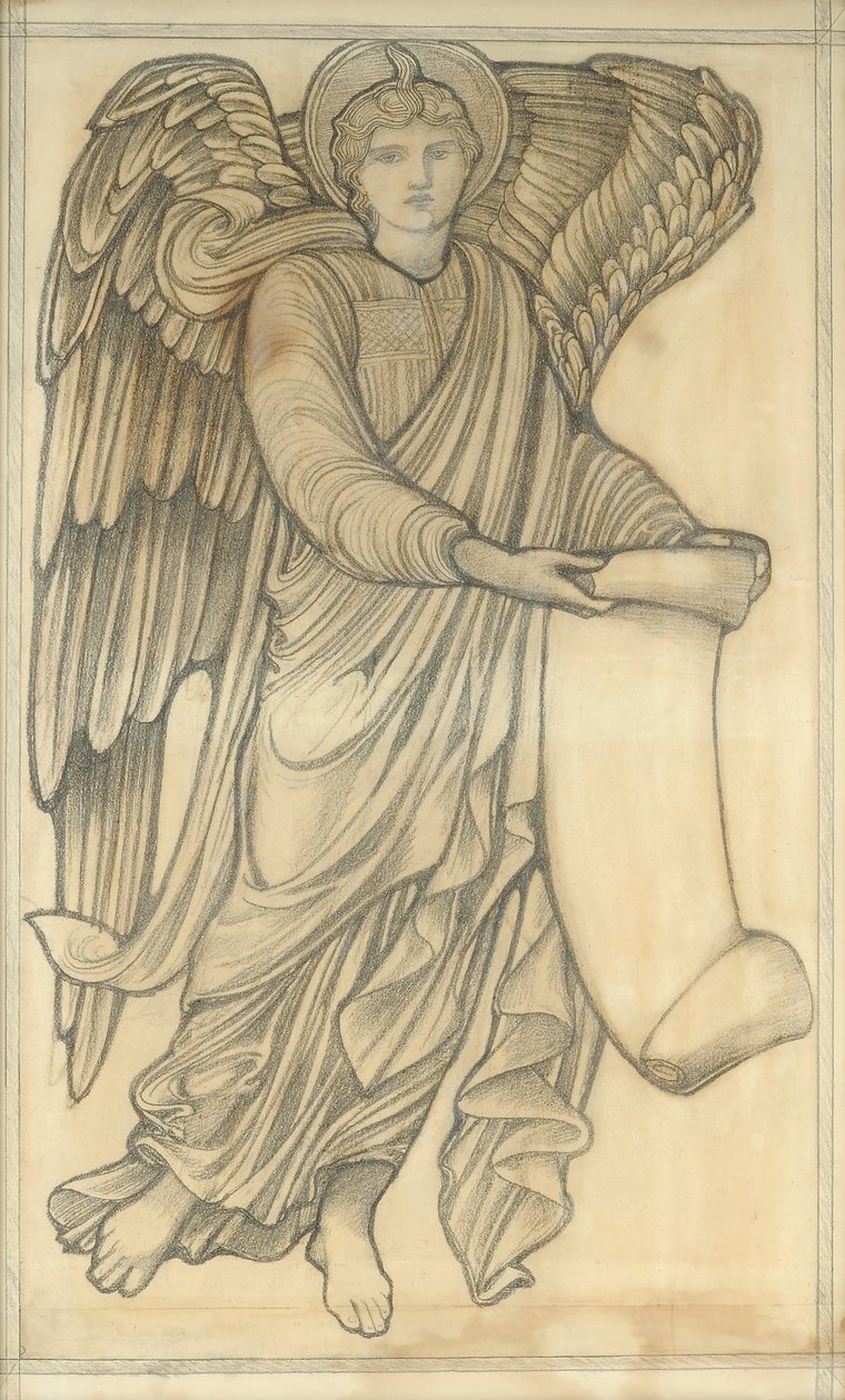 Angel with Scroll - Figure Number Six by Edward Burne Jones