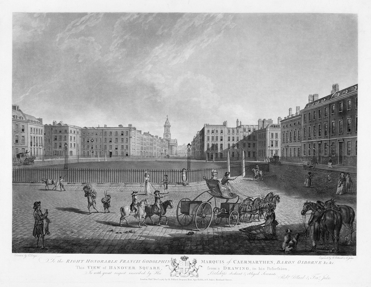 Hanover Square, from a Set of Four Views of London Squares, Engraved by ...
