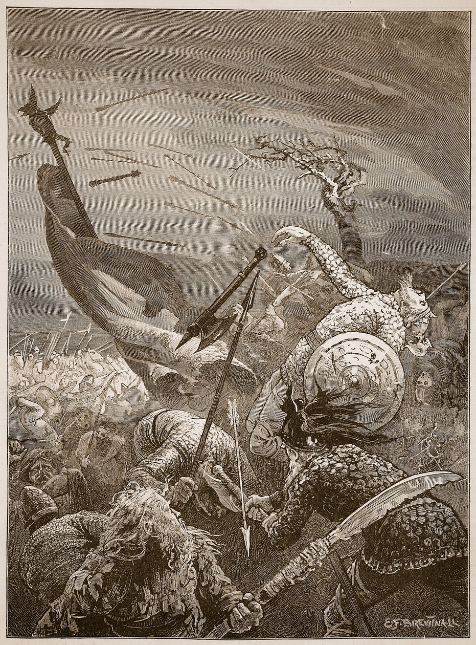 Death of Harold at the Battle of Hastings, Illustration from 'Cassell's ...