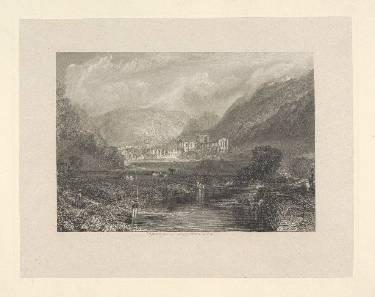 Rievaulx Abbey, Yorkshire by Edward Goodall: Fine art print