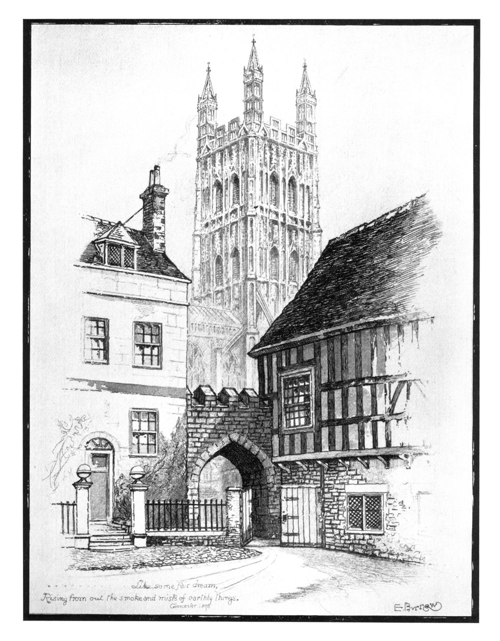 Gloucester Cathedral by Edward J. Burrows: Fine art print