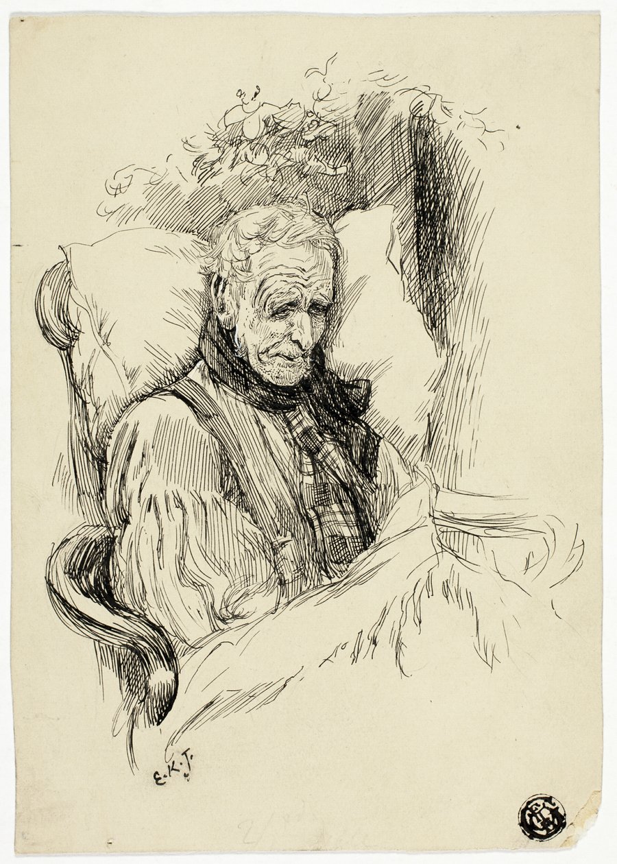 Dying Old Man by Edward Killingworth Johnson: Fine art print