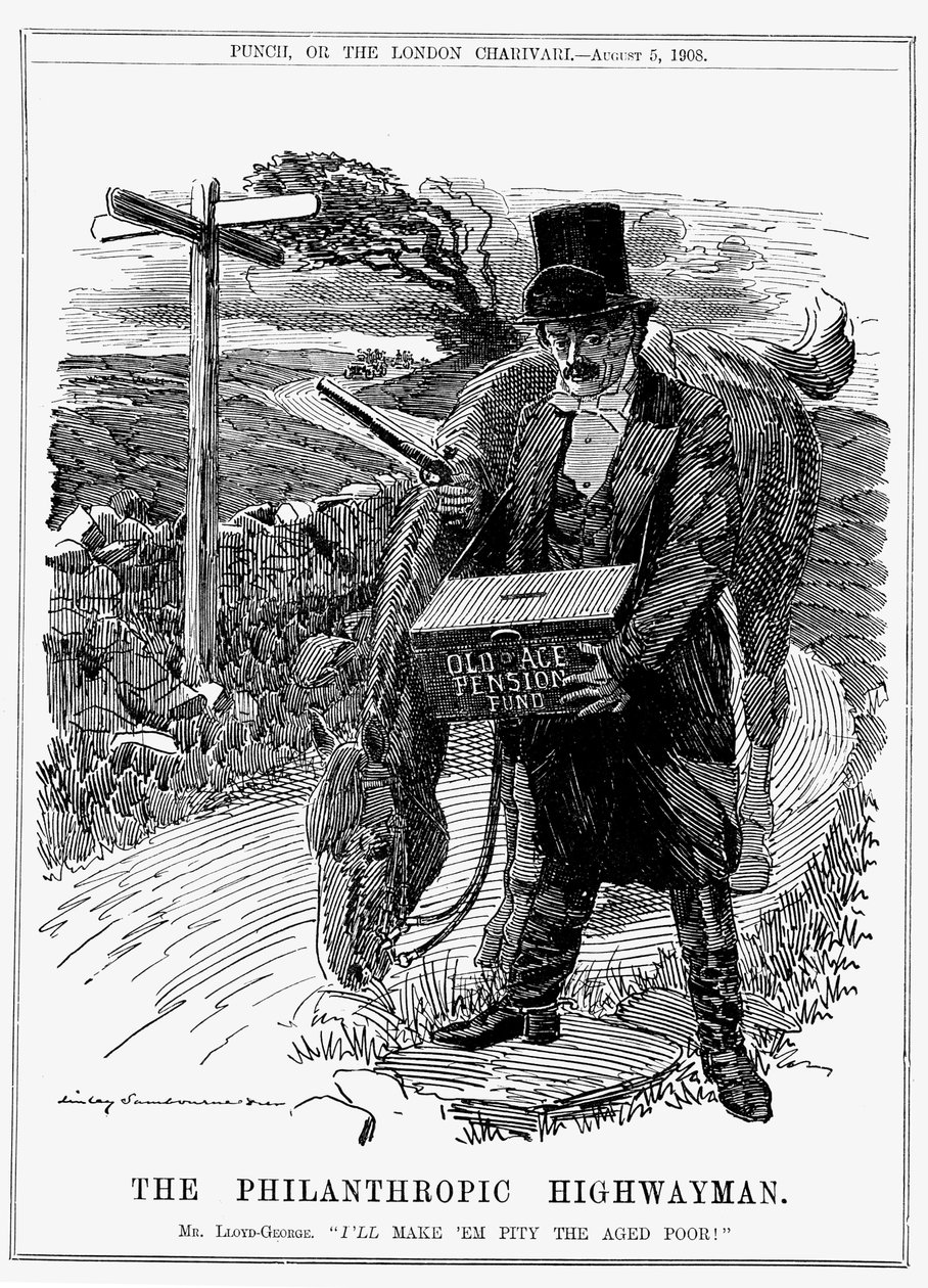 David Lloyd George, Welsh-born British Liberal Statesman. Cartoon by ...