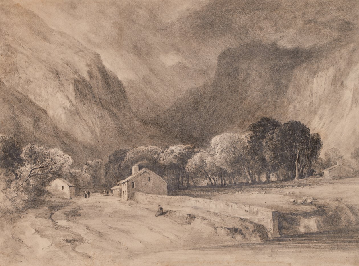 Landscape with mountains by Edward Pretty: Fine art print