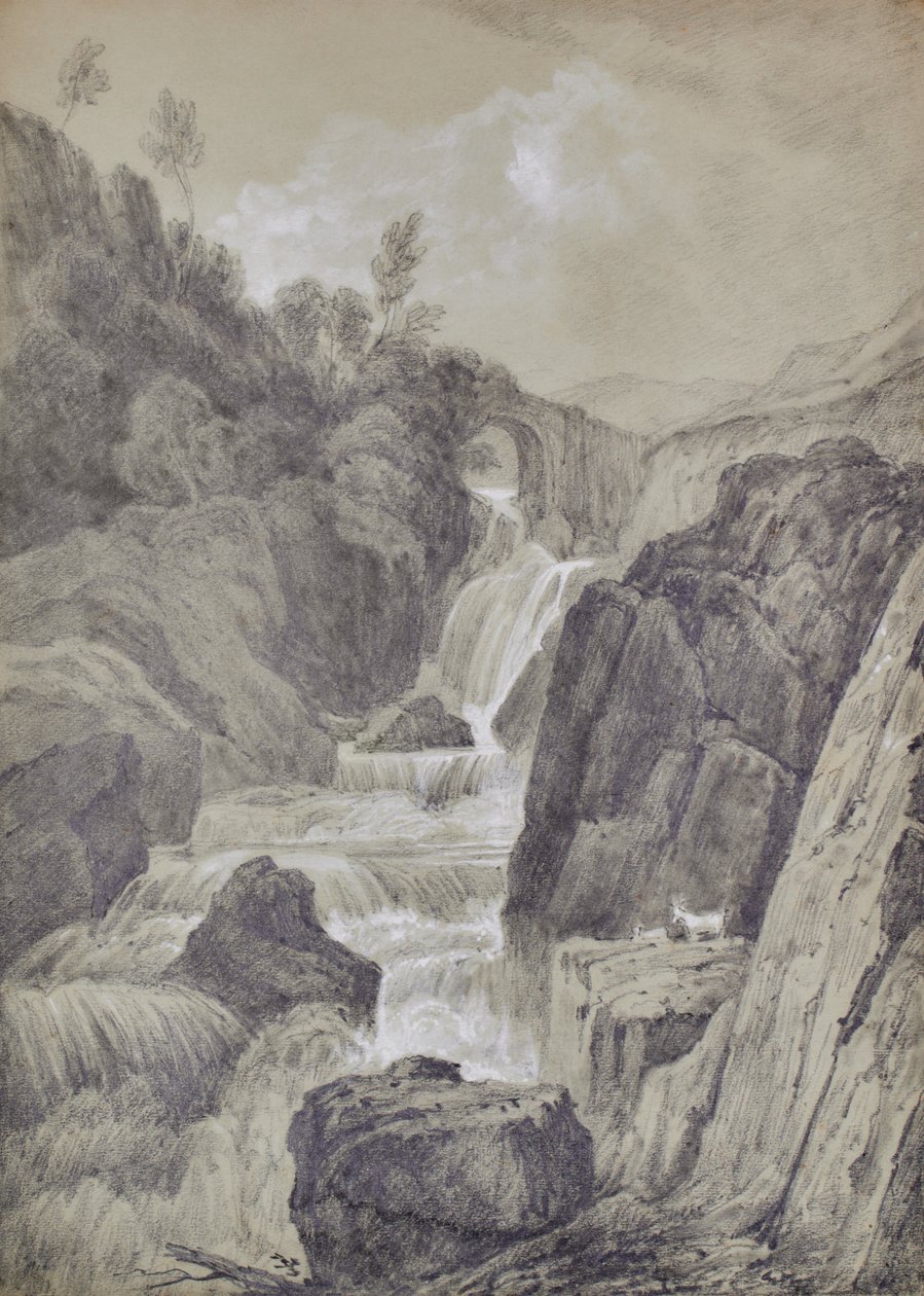 Landscape with Waterfalls by Edward Pretty: Fine art print