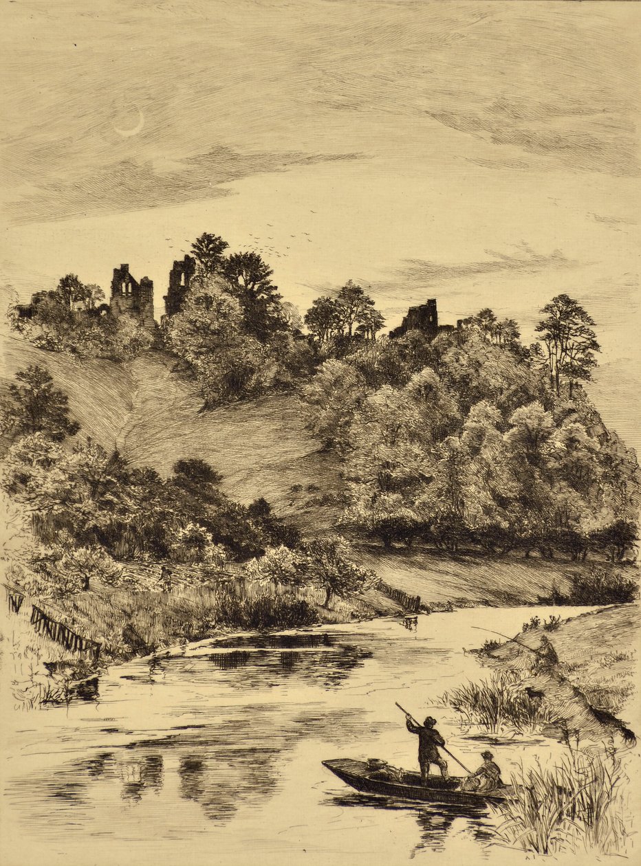 The Dove: Tutbury Castle, c.1880 by Edward Slocombe