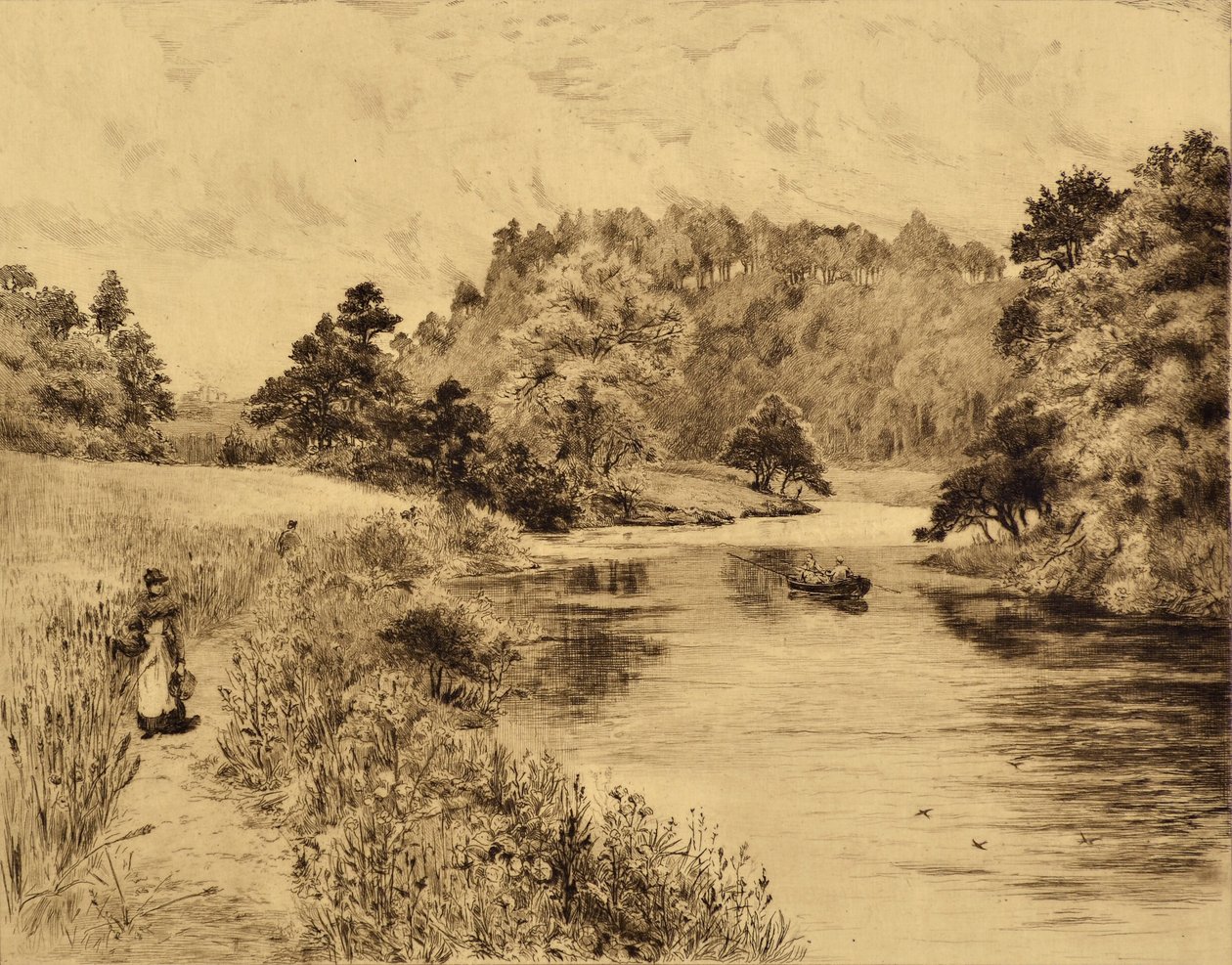 The Wear: The Wear Near Durham, c.1880 by Edward Slocombe