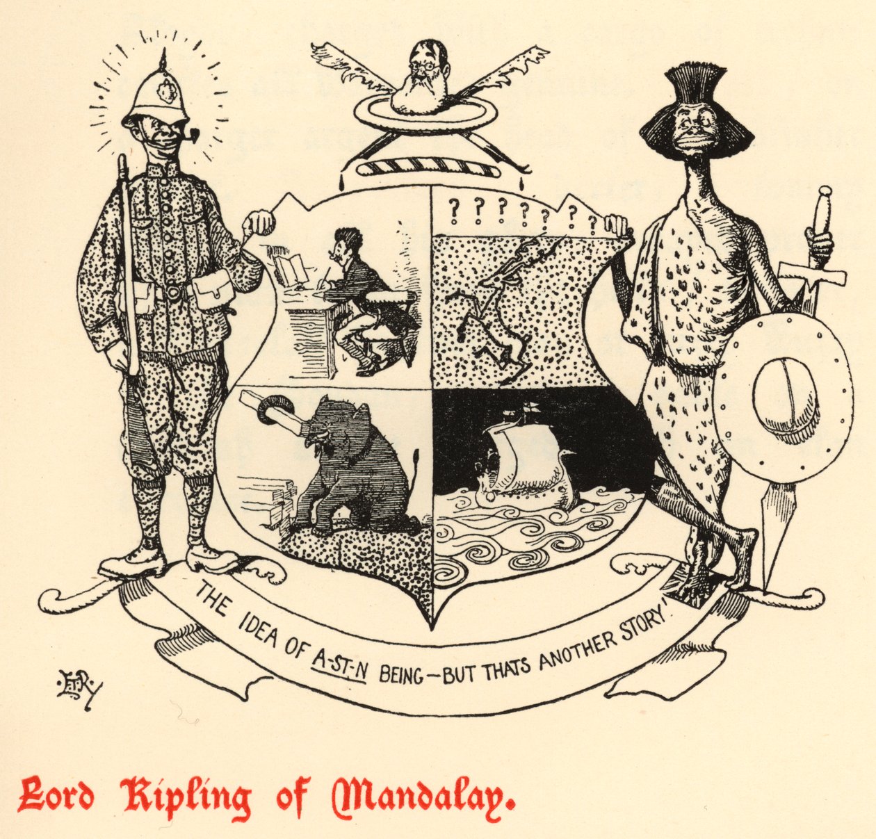 Lord Kipling of Mandalay (engraving) by Edward Tennyson Reed