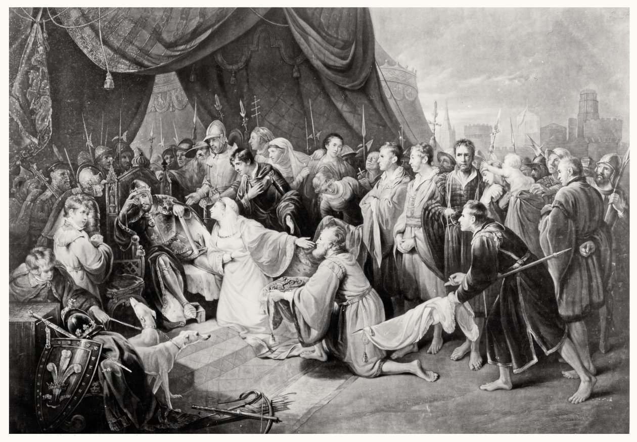 The Surrender of Calais, 4th August 1347 (engraved by John Young)