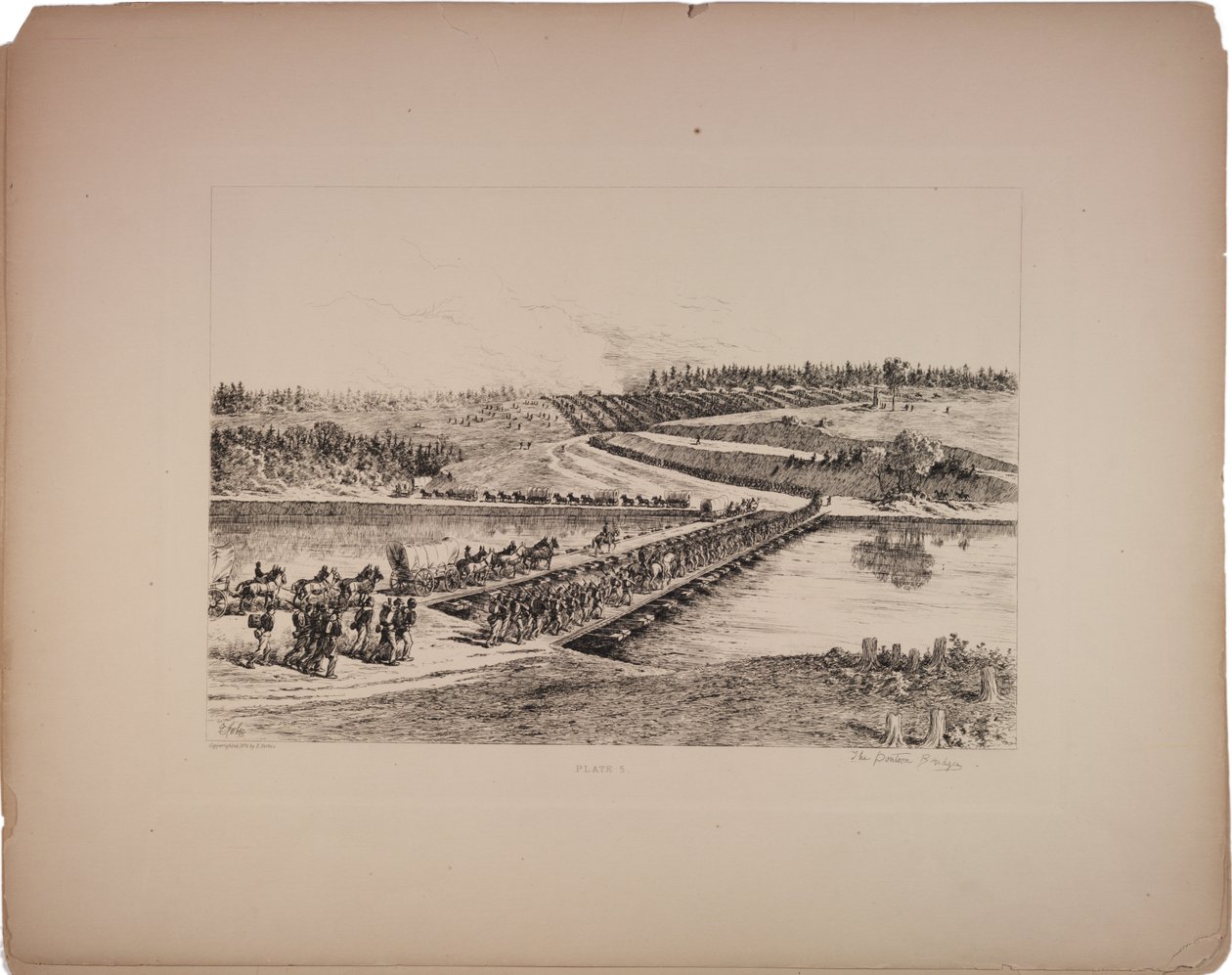 The Pontoon Bridges by Edwin Austin Forbes: Fine art print