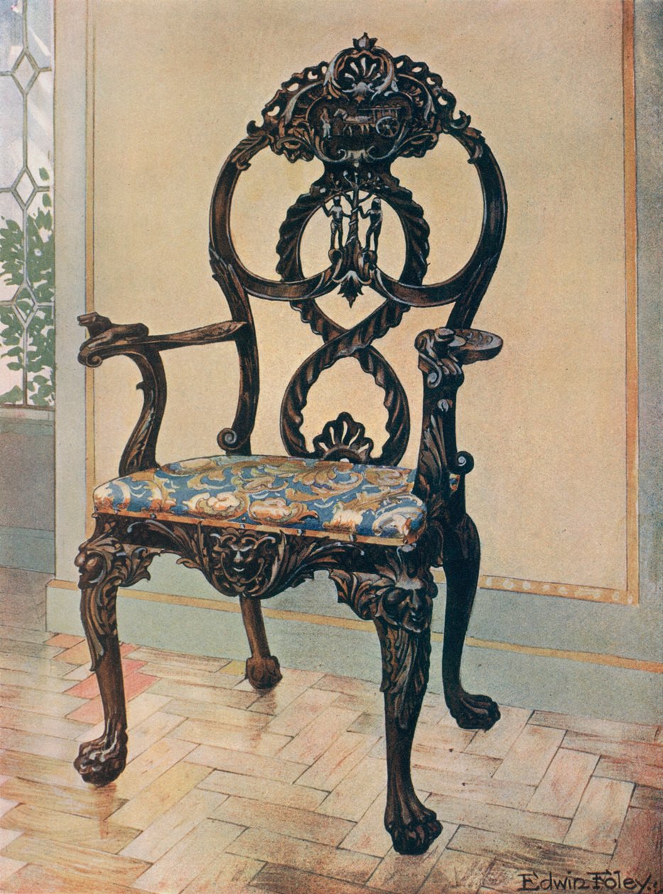Carved Chairman's Chair--Early Chippendale