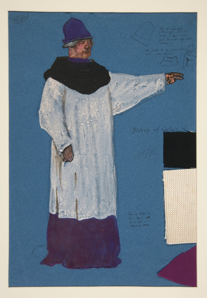 Bishop of Carlisle, costume sketch for Henry Irving