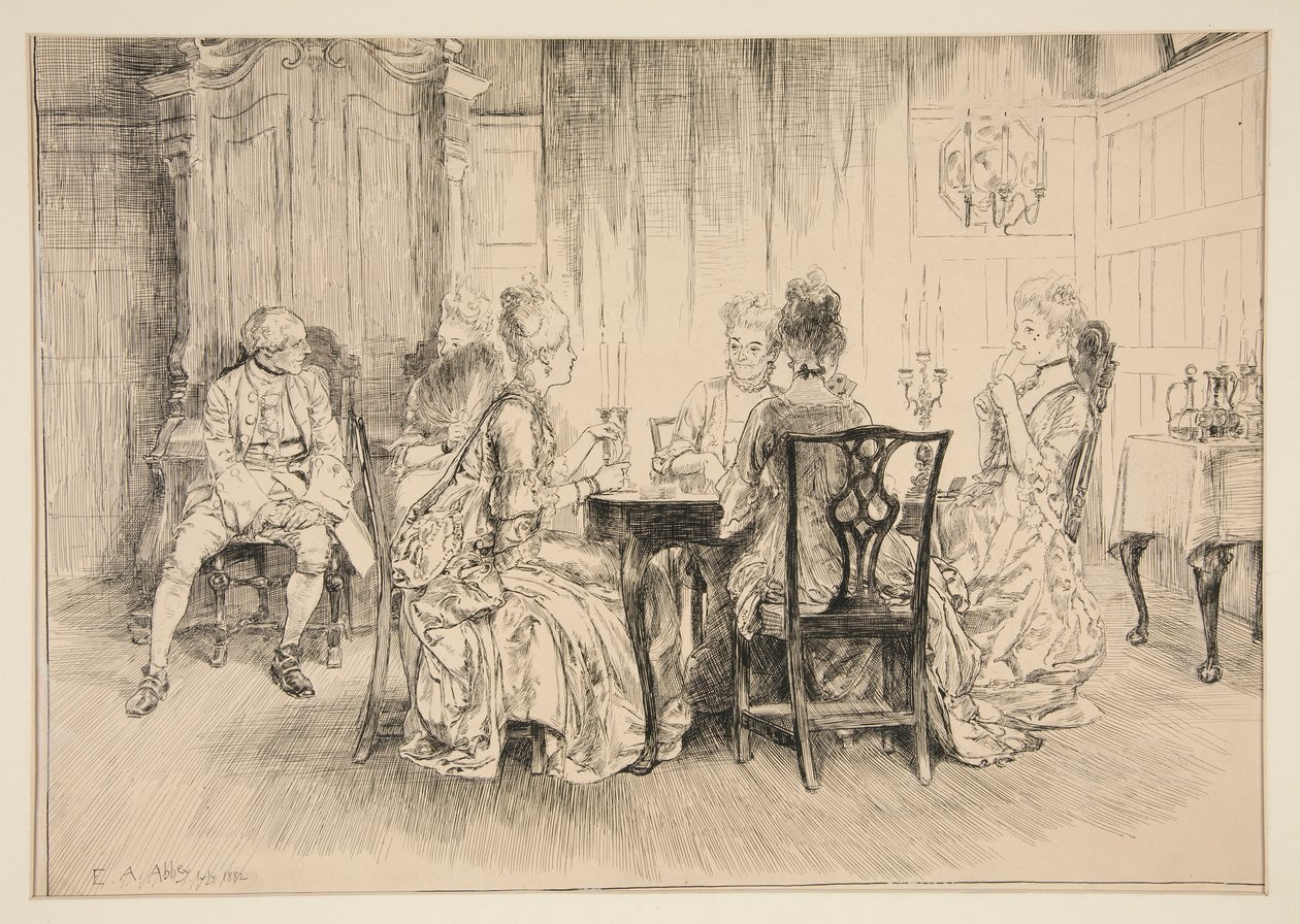 Dining Scene - Illustration for Austin Dobson