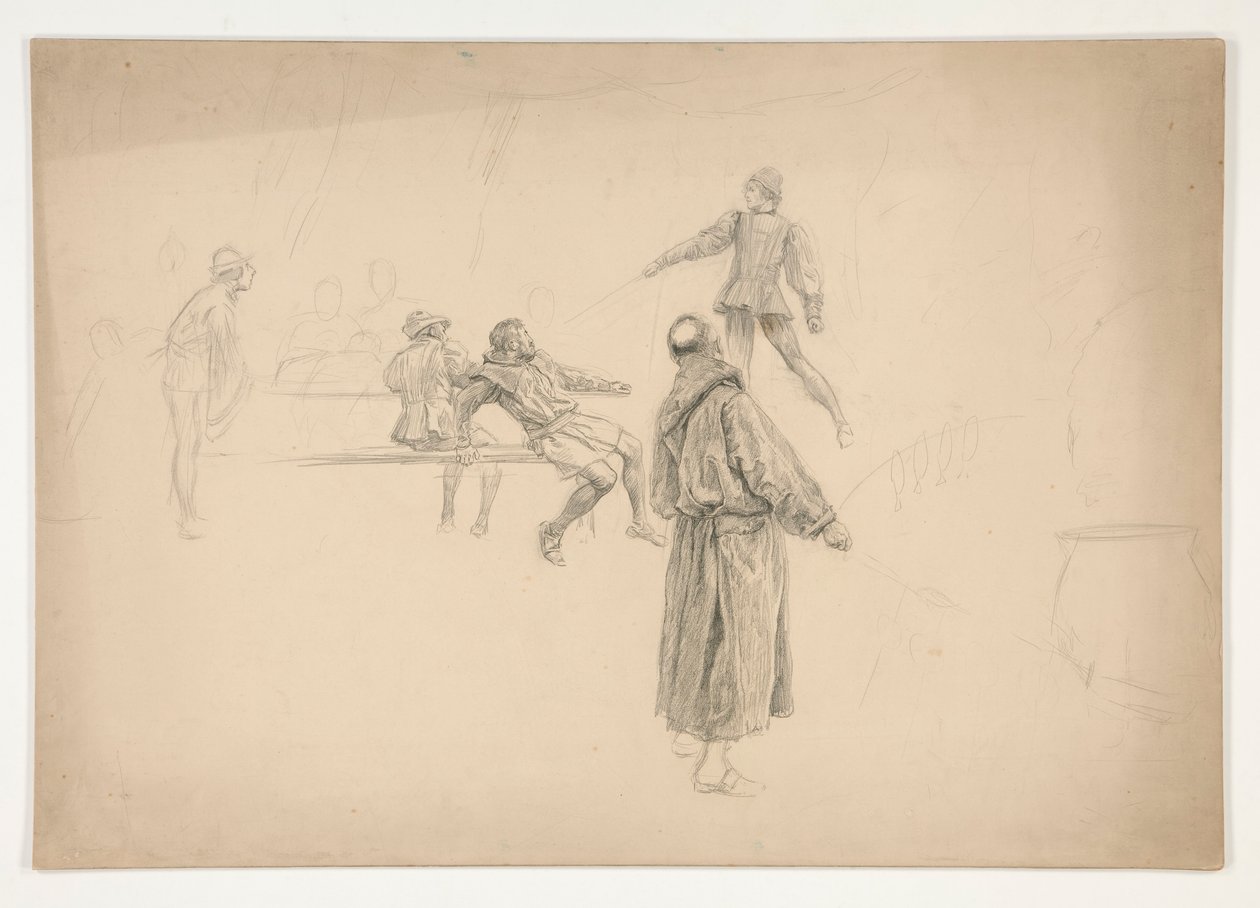 Figure Drawing by Edwin Austin Abbey: Buy fine art print