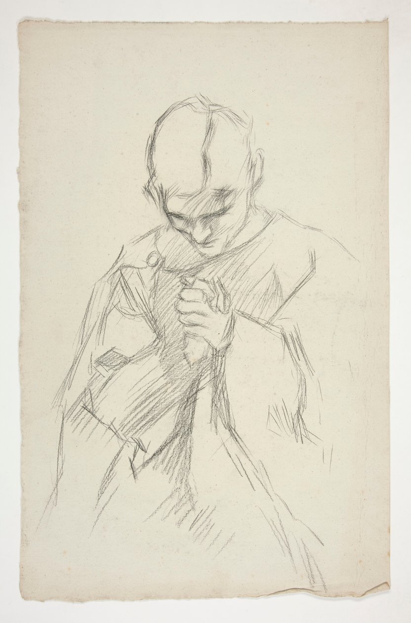 Robed Figure, Praying: Study for The Quest of the Holy Grail Mural ...