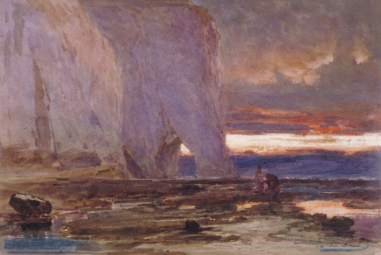 Beach and Cliffs by Edwin Ellis: Premium art reproduction