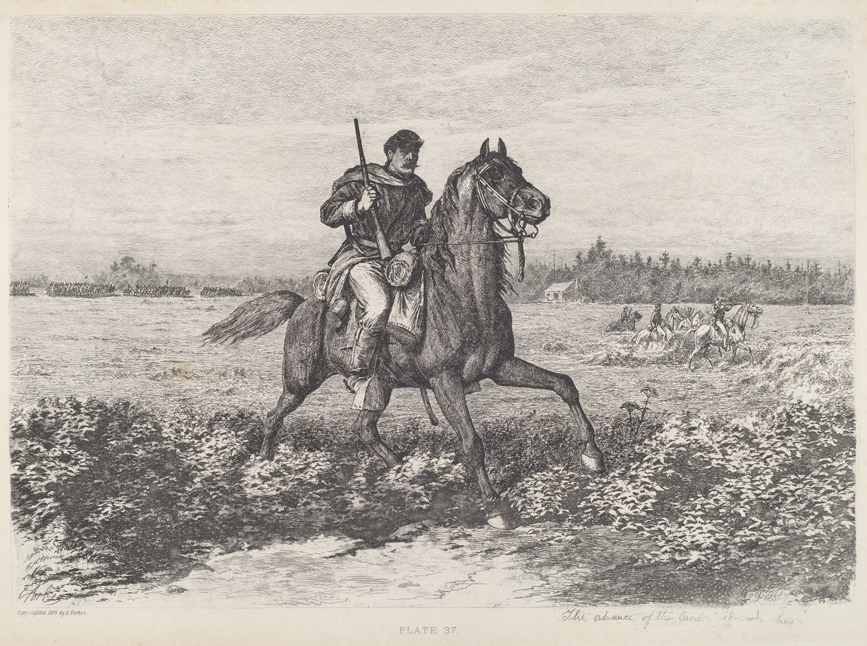 The Advance of the Cavalry by Edwin Forbes: Fine art print