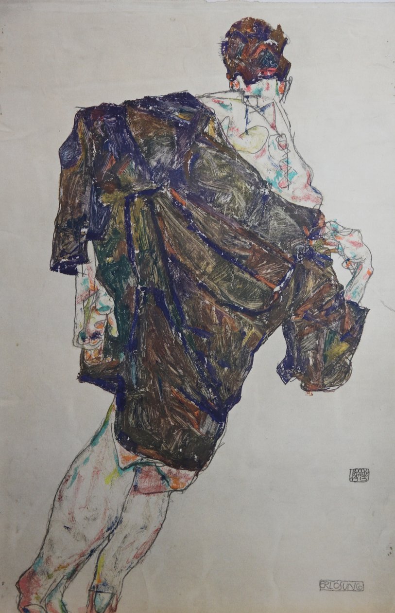 Figure with Mantle by Egon Schiele: Buy fine art print