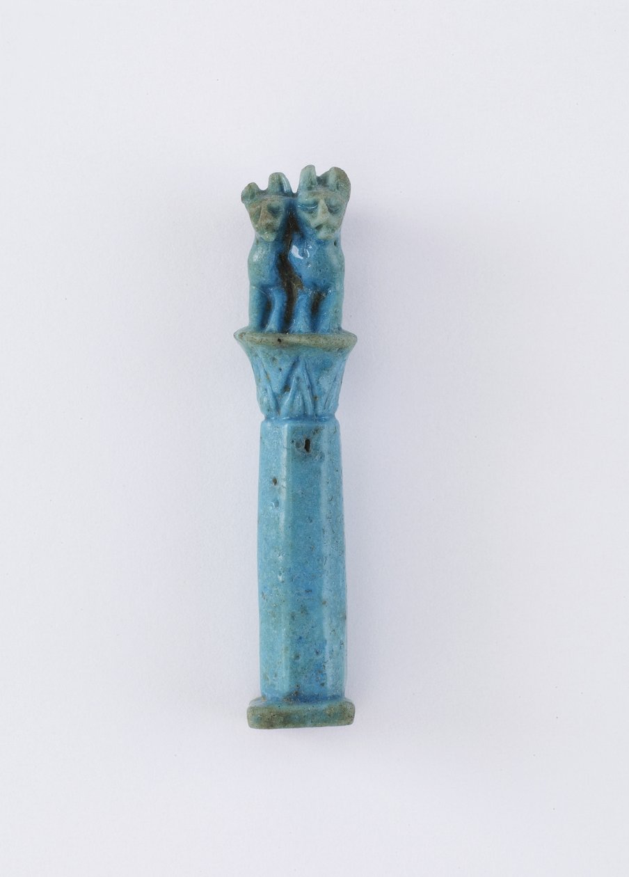 Papyrus Column with Two Cats, possibly Ptolemaic Period, 305-30 BC