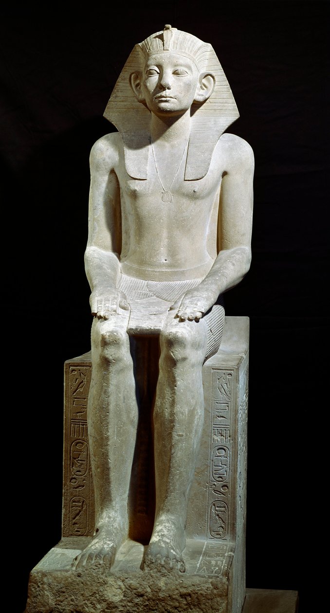 Egyptian antiquity: limestone statue of Pharaoh Amenemhet III. 12th ...