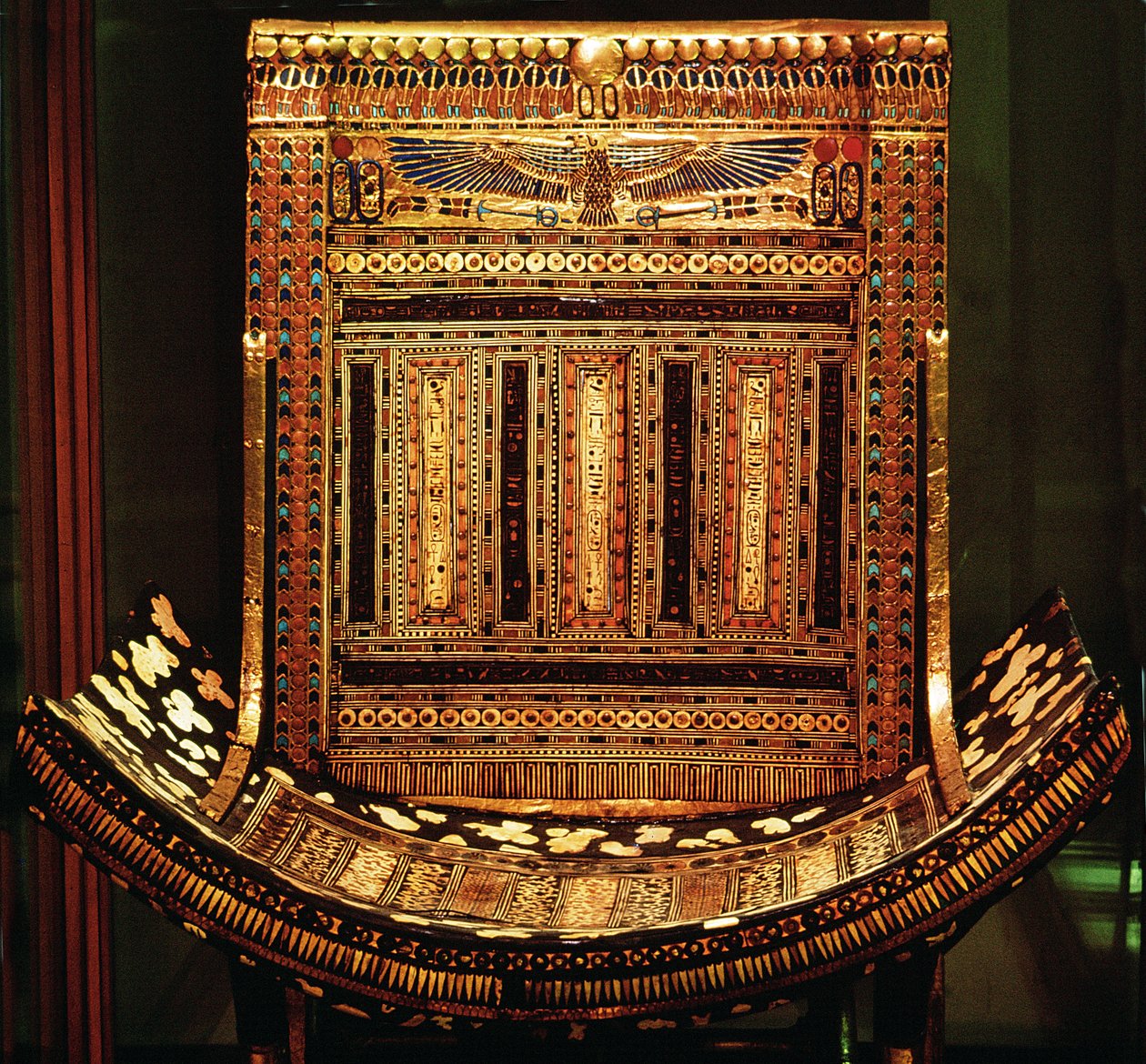 Ceremonial Chair of Tutankhamun, Detail of the Curved Seat and Back ...