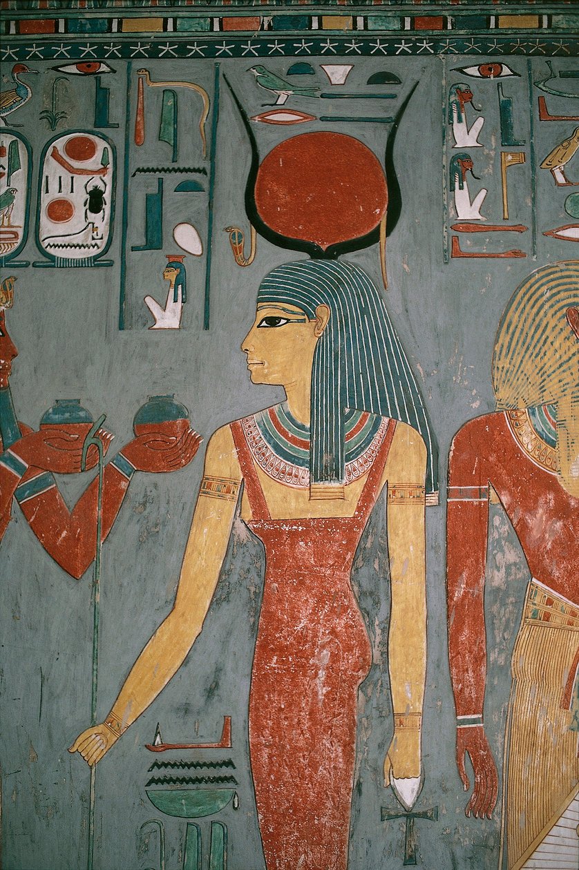 Mural Painting Depicting Goddess Isis, Tomb of Horemheb, Valley of the ...