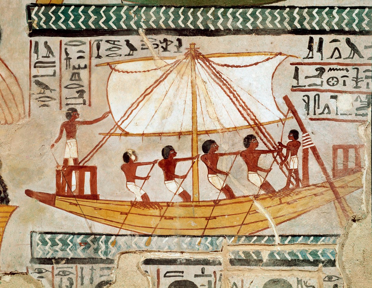 A Boat on the River Returning from Pilgrimage to the Tomb of Osiris, Abydos