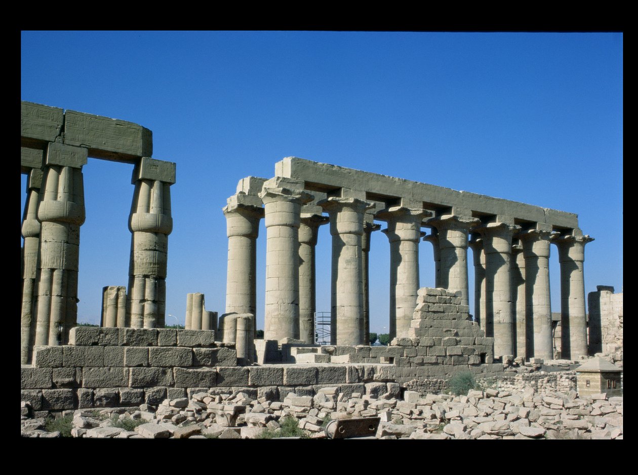 External view from the South of the colonnade of Amenophis III, New Kingdom