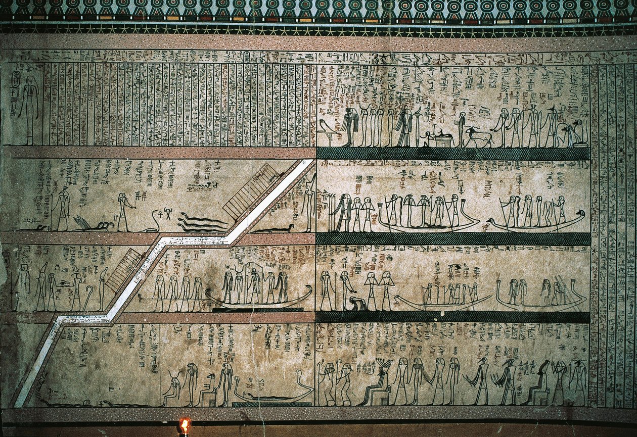 Frescos Depicting the Book of Amduat, The Journey of the Solar Boat, on ...