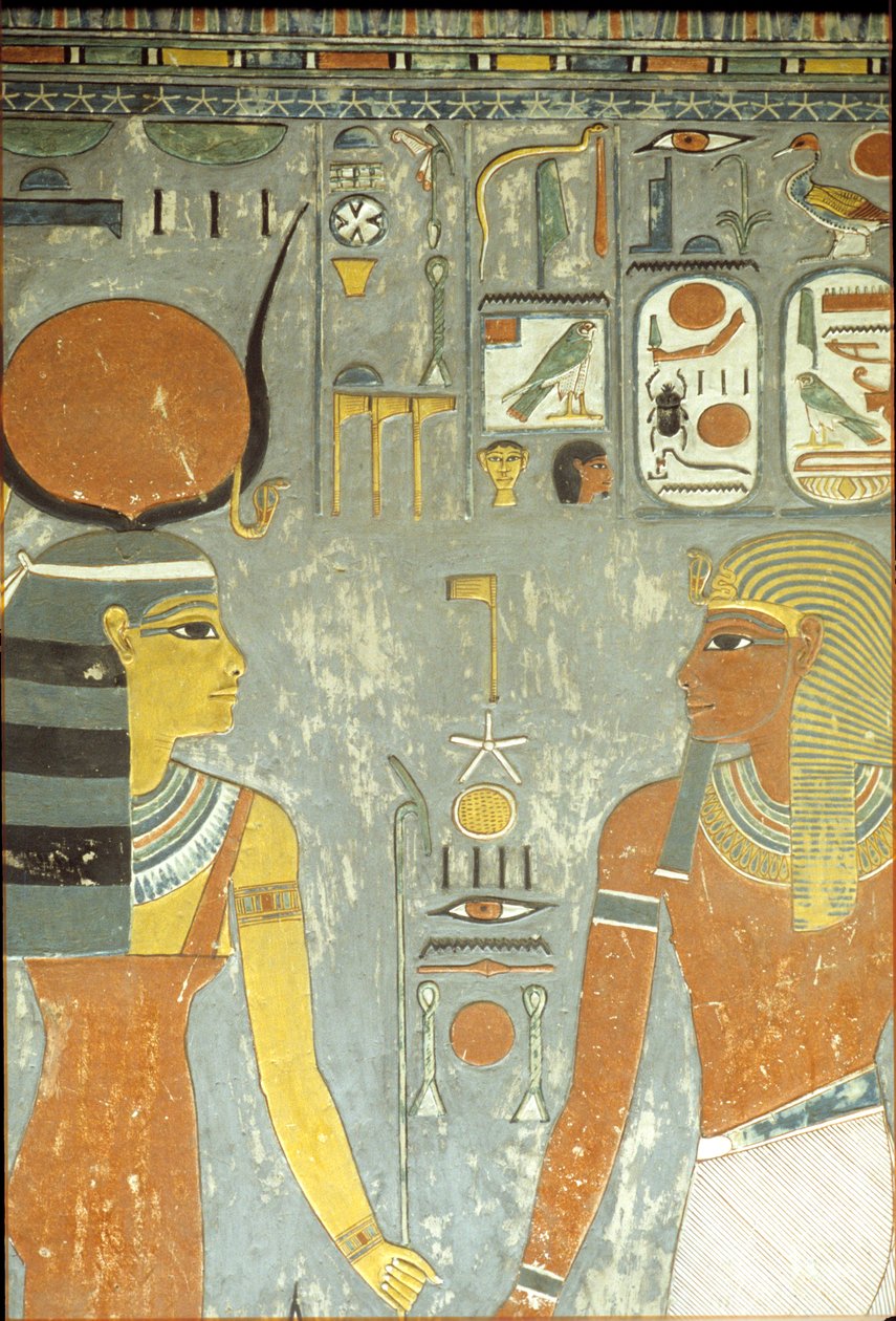Horemheb and Hathor, from the Tomb of Horemheb (c.1323-1295 BC) New Kingdom