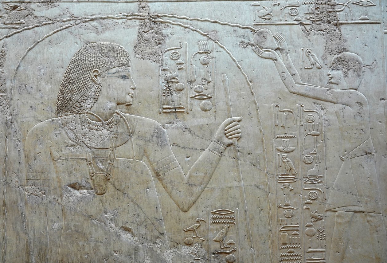 Libation scene, Ramose's tomb by Egyptian 18th Dynasty