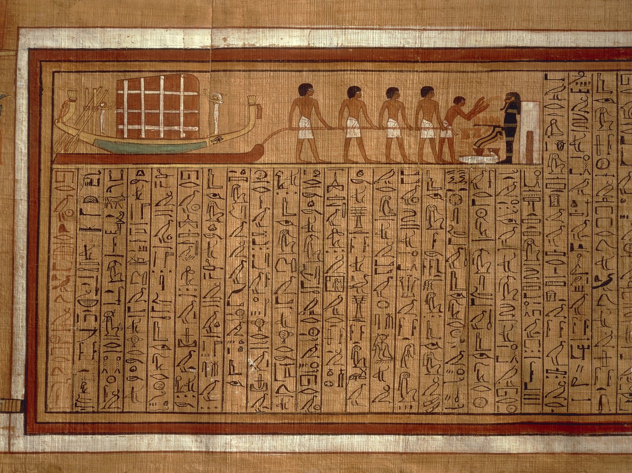 Papyrus of the 'Book of the Dead' Hieroglyphs and Polychrome ...