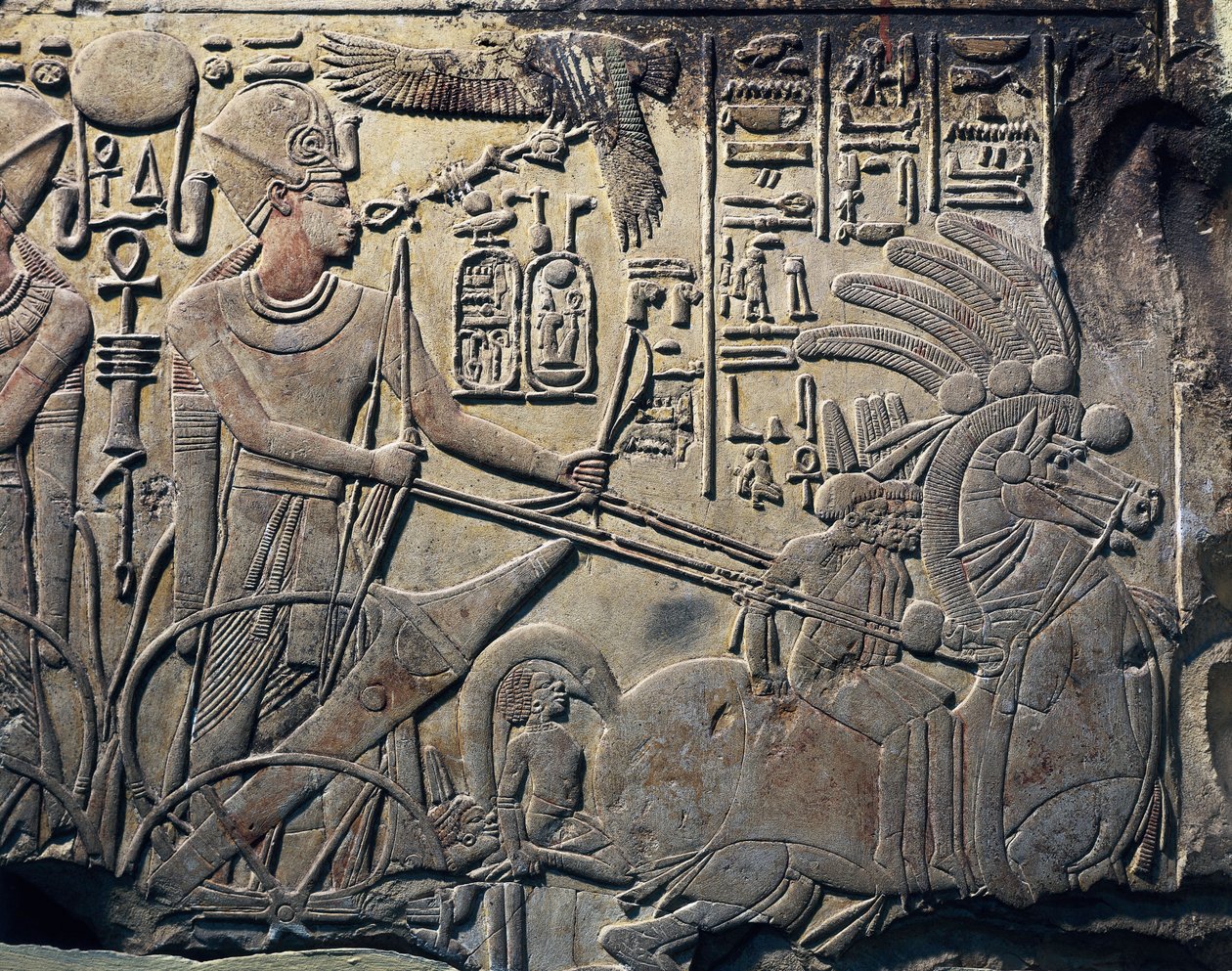 Stele of Amenhotep III Showing the Pharaoh Driving a Chariot, 1391-1353 ...