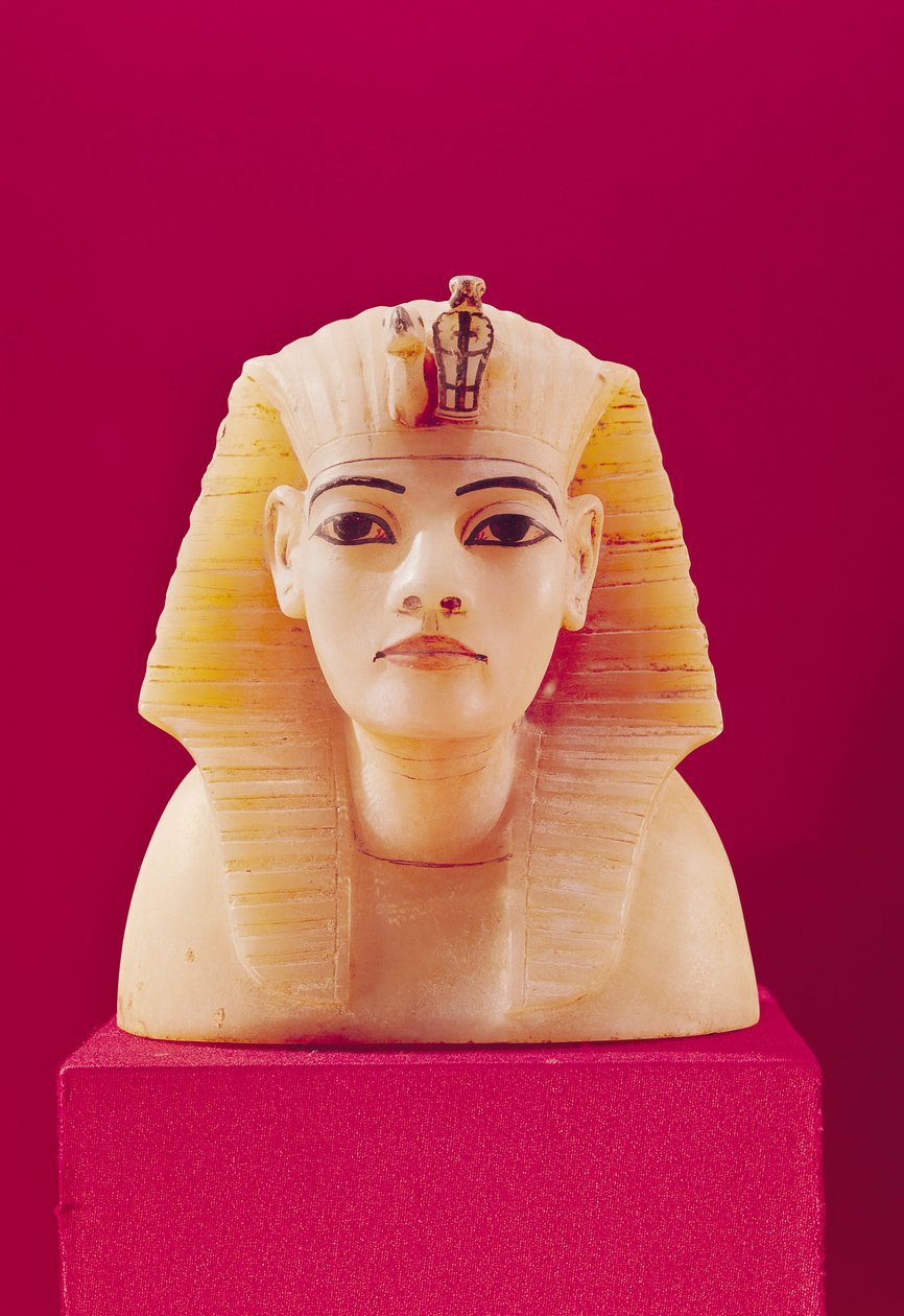 Stopper from One of the Canopic Urns, from the Tomb of Tutankhamun, New ...