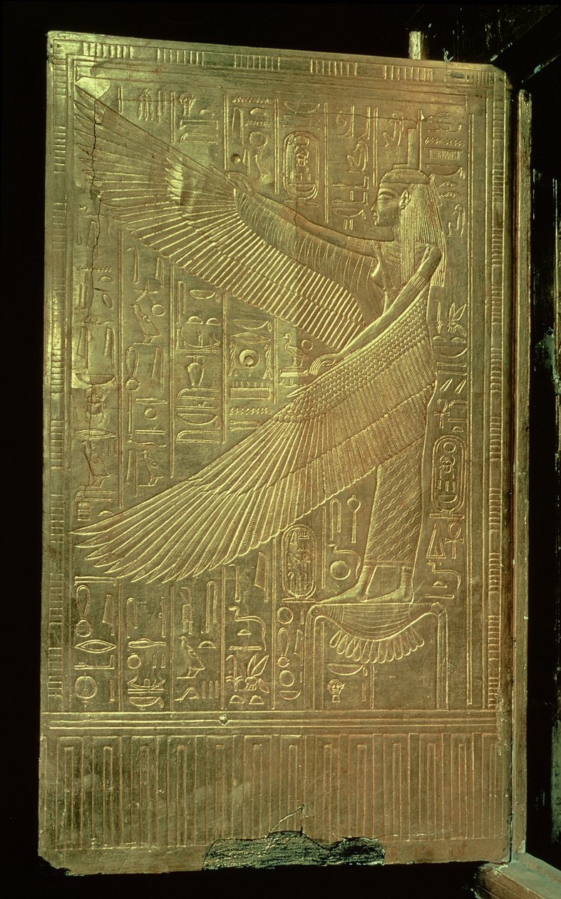 The goddess Isis from the inside of one of the double doors of the ...