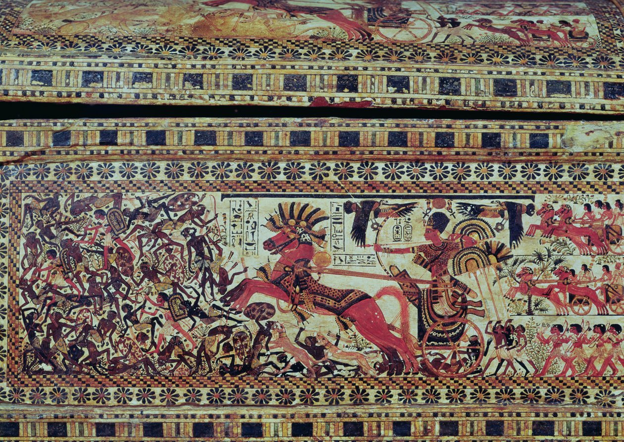 Tutankhamun on his Chariot Attacking Africans, (detail)