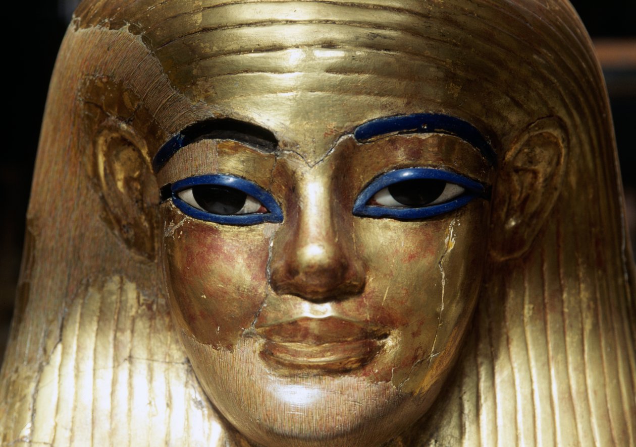 Yuya's death mask, from Tomb of Yuya Tjuya, Valley of Kings, Egypt ...