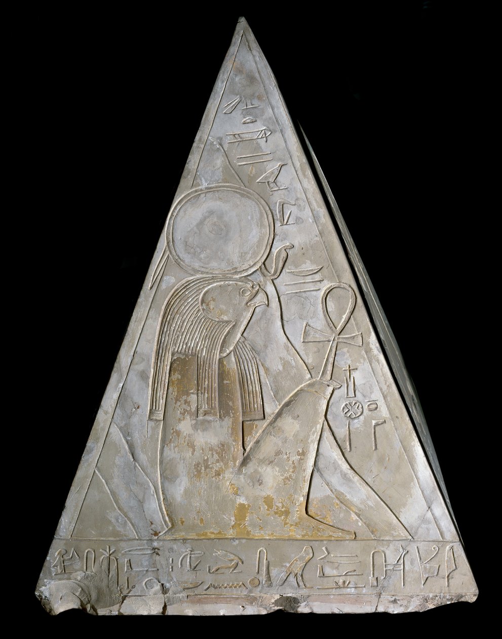 Egyptian antiquity: pyramid tip of the chapel of Ramose decorated with ...