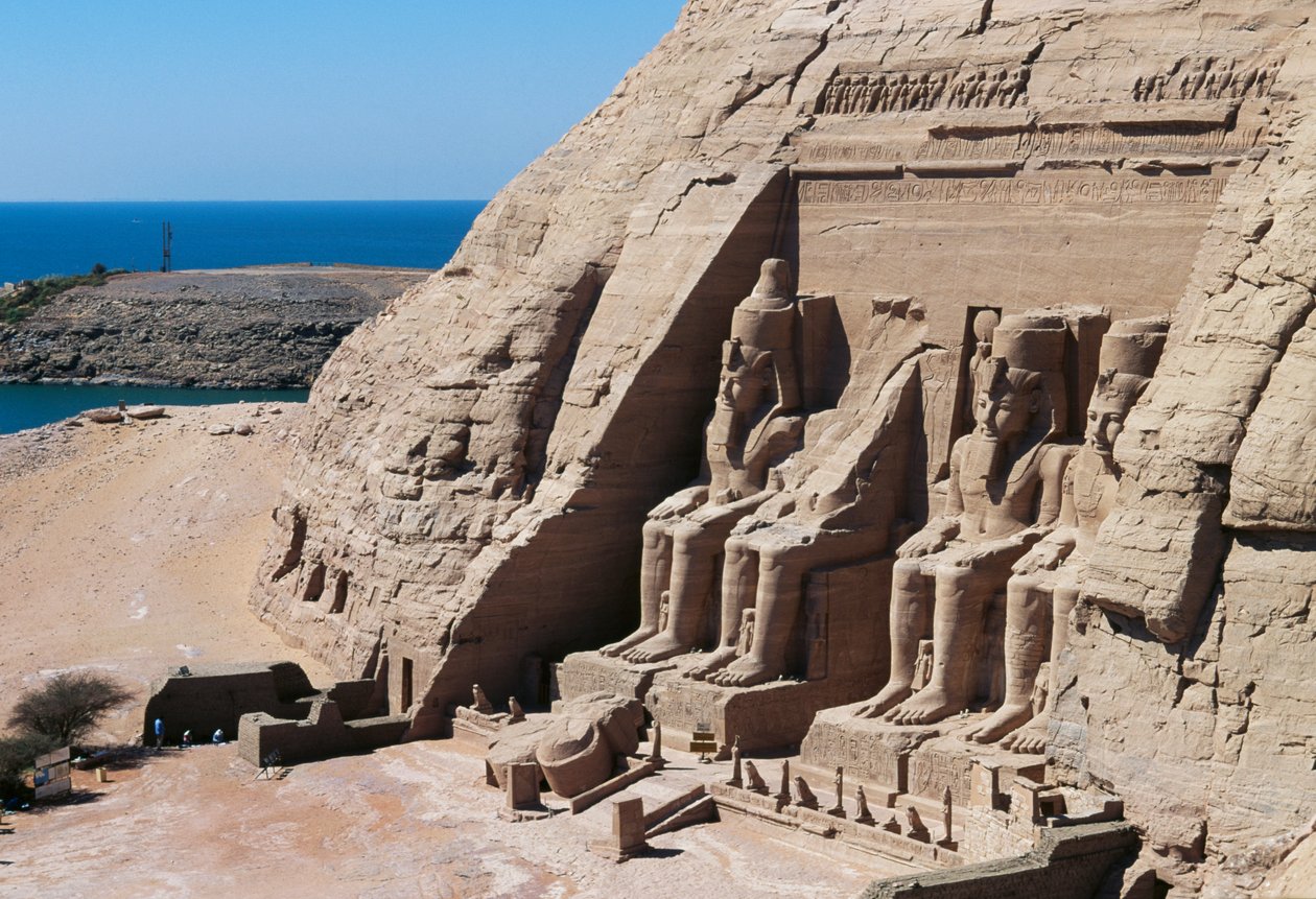Facade of Temple of Ramesses II, Abu Simbel, Egypt, New Kingdom ...
