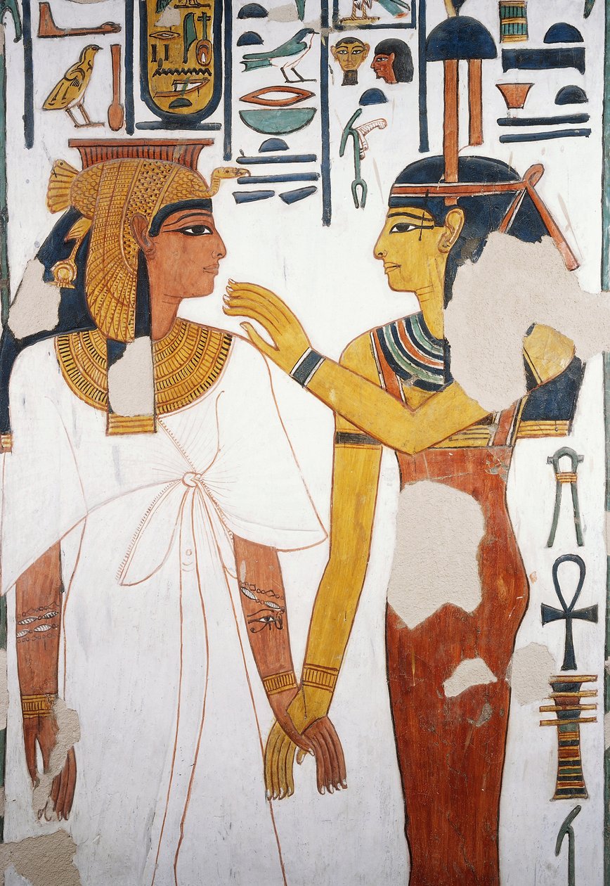Nefertari meets the goddess Isis, fresco, north facing facade of the ...